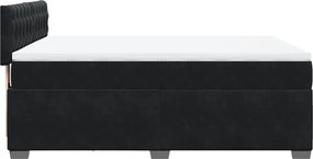 Box spring postel s matrací černá 160x200 cm samet 3288662