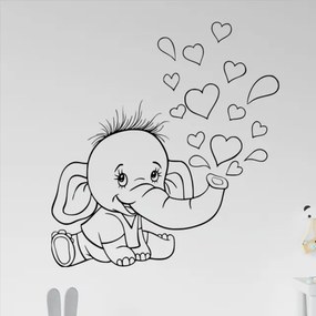 Samolepka Slůně se srdíčky