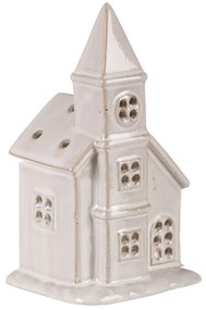 Autronic Kostel porcelánový šedý, lesklý, na čajovou/LED svíčku