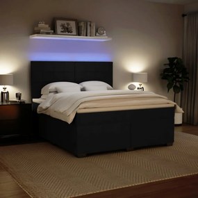 Box spring postel s matrací černá 180x200 cm samet 3293280