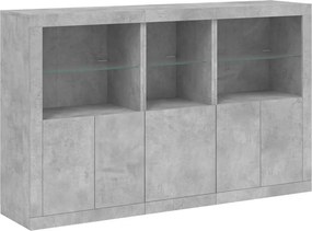Příborník s LED osvětlením betonově šedý 162 x 37 x 100 cm 3209145