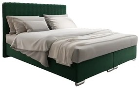 Manželská postel 160 cm Boxspring Penarth Comfort (tmavě zelená) (s roštem, matrací a úl. prostorem). 1056289