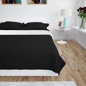 vidaXL Oboustranný prošívaný přehoz na postel 230x260 cm černo-bílý