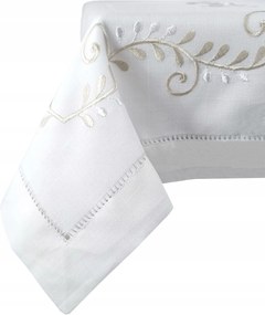 Bílý Ubrus S Výšivkou 140X140, Elegantní, Tradiční Dekorativní Vzhled