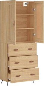 Skříň highboard dub sonoma 69,5 x 34 x 180 cm kompozitní dřevo 3199724