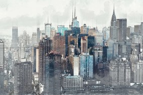 Obraz Panorama Města New Yorku Nedostatek Nedostatek Plátno Canvas 40x30