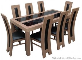 jídelní sety pro 8 osob z masivního dřeva 1x stůl Longer, 8x židle Nikola jezior