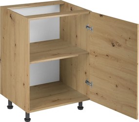 Rohová univerzální kuchyňská linka, dub artisan/šedá/černý vulkán, 330x210, LANGEN