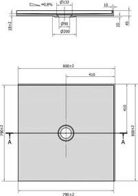 Polysan MIRAI 80 x 80 cm 73182 sprchová vanička litý mramor