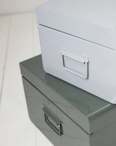 Úložný box suitcase šedý a zelený 2ks MUZZA