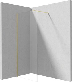 Deante Prizma sprchová zástěna walk-in 80 cm zlatá kartáčovaný/průhledné sklo KTJ_R38P