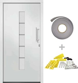 Vchodové dveře hliník a PVC bílé 110 x 210 cm 3056808