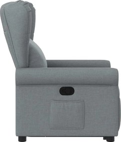 Zvedací polohovací křeslo světle šedé textil 3303374