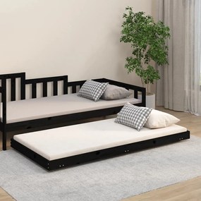vidaXL Rám postele 75 x 190 cm masivní borové dřevo [823512] Barva: Černá