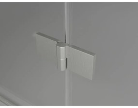 Mexen Lunar, L pětiúhelníkový sprchový kout naklápěcí doleva 80 x 90 cm, 8mm čiré sklo, ocelový profil, 831L-080L-090P-97-00-L