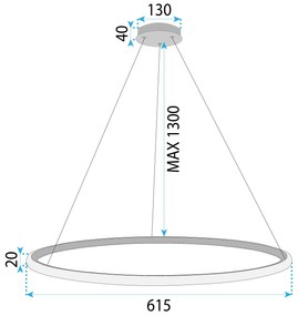 Toolight Závěsné LED osvětlení E24 LHJ002-CP zlaté