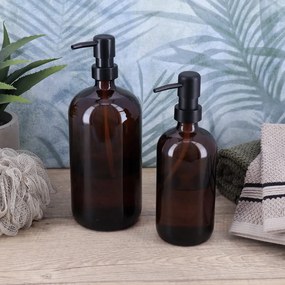 Dávkovač mýdla Amber, hnědá/ s černými prvky, 500 ml