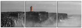 Obraz na plátně - Maják v bouři - panoráma 5183QC (120x40 cm)