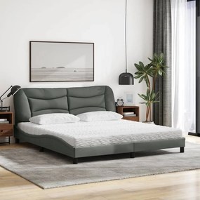 Postel s matrací Hvar tmavě šedá 180 x 200 cm textil 3208549