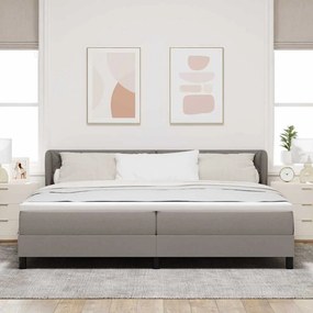 Postel s boxspringem s čelo Taupe 200 x 200 cm textil 3340112
