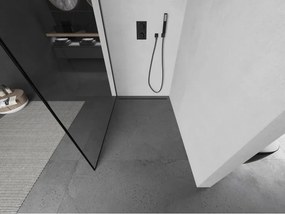 Mexen Kioto L, sprchová zástěna Walk-In 80 x 200 cm, 8mm čiré sklo černý vzor, ​​grafitový profil, 800-080-103-95-70