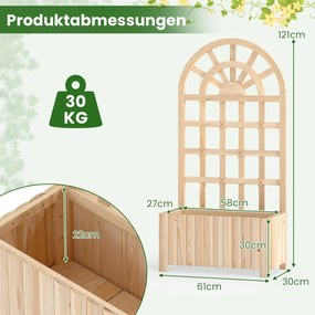 Costway Květinový truhlík s mříží a mřížovina a drenážní truhlík pro popínavé