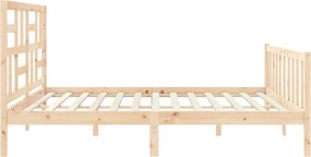 Rám postele s čelem Super King Size masivní dřevo 3193091