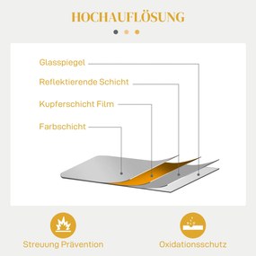 Nástěnné zrcadlo HOMCOM 60 x 87 cm koupelnové zrcadlo v barokním stylu s ozdobným kovovým rámem do obývacího pokoje a ložnice ve zlaté barvě | Aosom.…