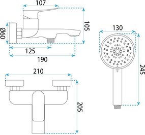 Vanová baterie REA VISION PREMIUM Chrome