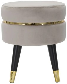 Sametová stolička Mauro Ferretti Galand, 35x35x40,5 cm, šedá/černá/zlatá