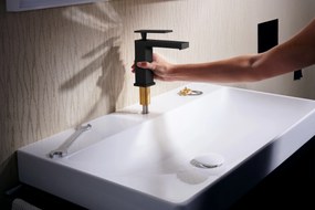 Hansgrohe Tecturis E, páková umyvadlová baterie 110 s ruční sprchou Bidette, černá matná, HAN-73210670