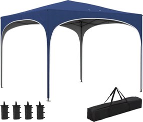 Outsunny Zahradní Altán 2,95 x 2,95 m s UV Ochrannou, Výškově Nastavitelný Altán s Přepravní Taškou, Závažím, Zahradní Stan pro Balkon a Terasu, Oxfor