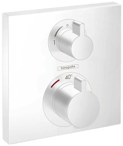 Hansgrohe Ecostat Square, termostatická baterie pod omítku na 2 spotřebiče, matná bílá 15714700