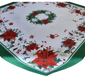 Vánoční čtvercový ubrus s motivem vánoční růže Šířka: 85 cm | Délka: 85 cm