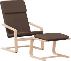 Relaxační křeslo s podnožkou tmavě hnědé textil 3154417