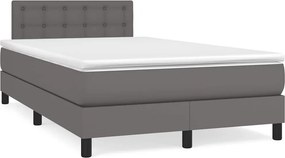 Box spring postel s matrací a LED šedá 120 x 190 cm umělá kůže 3270139