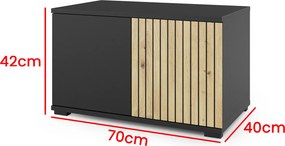 Eka Botník JOEY s věšákem 70 cm, Černá/Dub Artisan