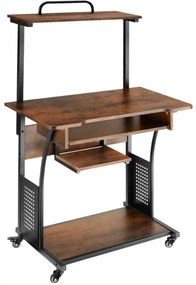 Tectake Psací stůl Fife 80x65,5x130,5cm Industrial tmavé dřevo