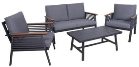 Tmavě šedý hliníkový zahradní lounge set pro 4 Denia – Garden Pleasure