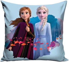 Oboustranný polštář Ledové království - Frozen - motiv Anna &amp; Elsa - 38 x 38 cm