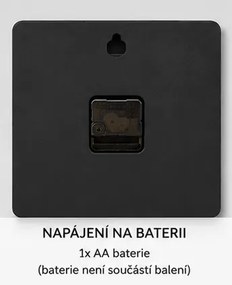 nástěnné hodiny, čtvercové, dřevo, 30x30 cm, vzor láska v dešti, Dekorino HN20260016