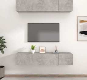 vidaXL TV skříňky 4 ks 80 x 30 x 30 cm kompozitní dřevo [3114188] Barva: Betonová šedá