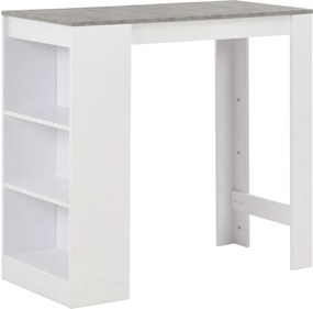vidaXL Barový stůl s regálem 110 x 50 x 103 cm [280212] Barva: Bílá