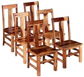 274764 vidaXL Jídelní židle 6 ks masivní sheeshamové dřevo
