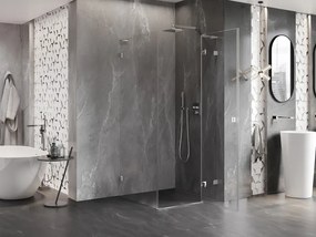 Mexen Lunar, L výklopný sprchový kout pravý 90 x 90 cm, 8mm čiré sklo, chromový profil, 834L-090-090-01-00-P
