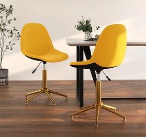 vidaXL Otočné jídelní židle 2 ks samet [333517] Barva: horčicově žlutá