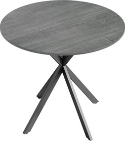 HOMCOM kulatý jídelní stůl, průměr 80 cm, průmyslové ocelové X-nohy, do kuchyně/jídelny/domácí kanceláře, šedý