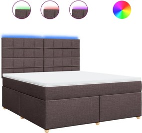 Box spring postel s matrací tmavě hnědá 180x200 cm textil 3293662