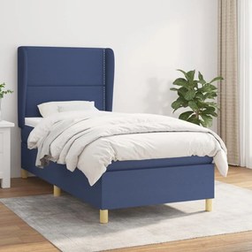 Box spring postel s matrací modrá 100 x 200 cm textil 3128427