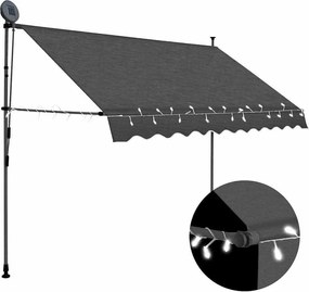 vidaXL Ručně zatahovací markýza s LED světlem 250 cm bílo [145865] Barva: krémová